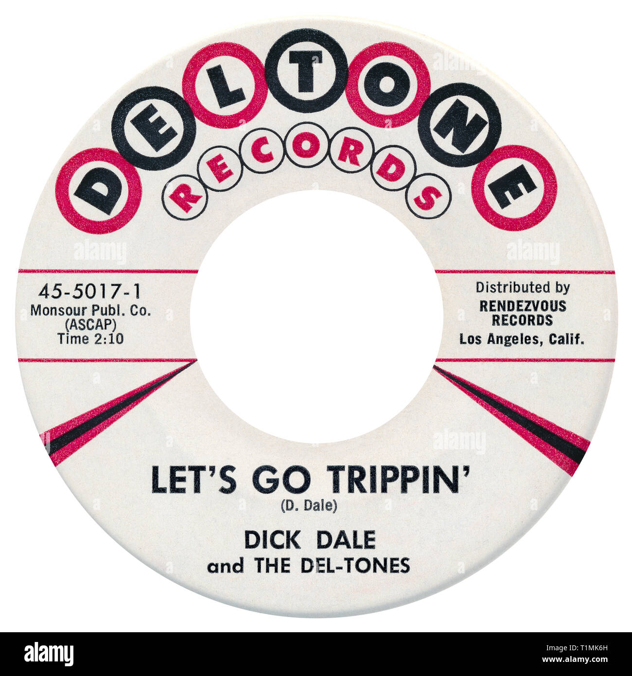 US 45 rpm single of Let's Go Trippin' by Dick Dale and the Del-Tones on ...