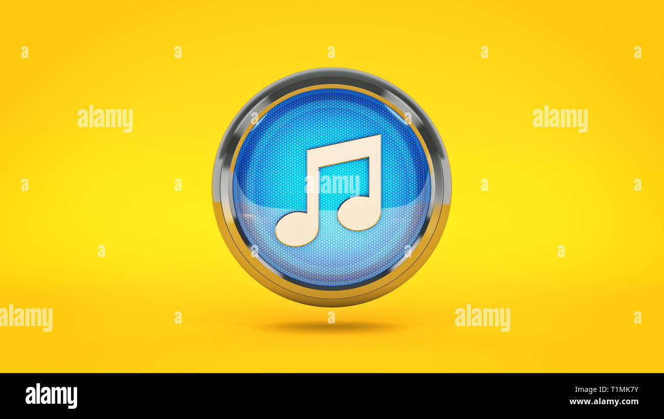 Music glossy icon. 3d rendering Stock Photo - Alamy