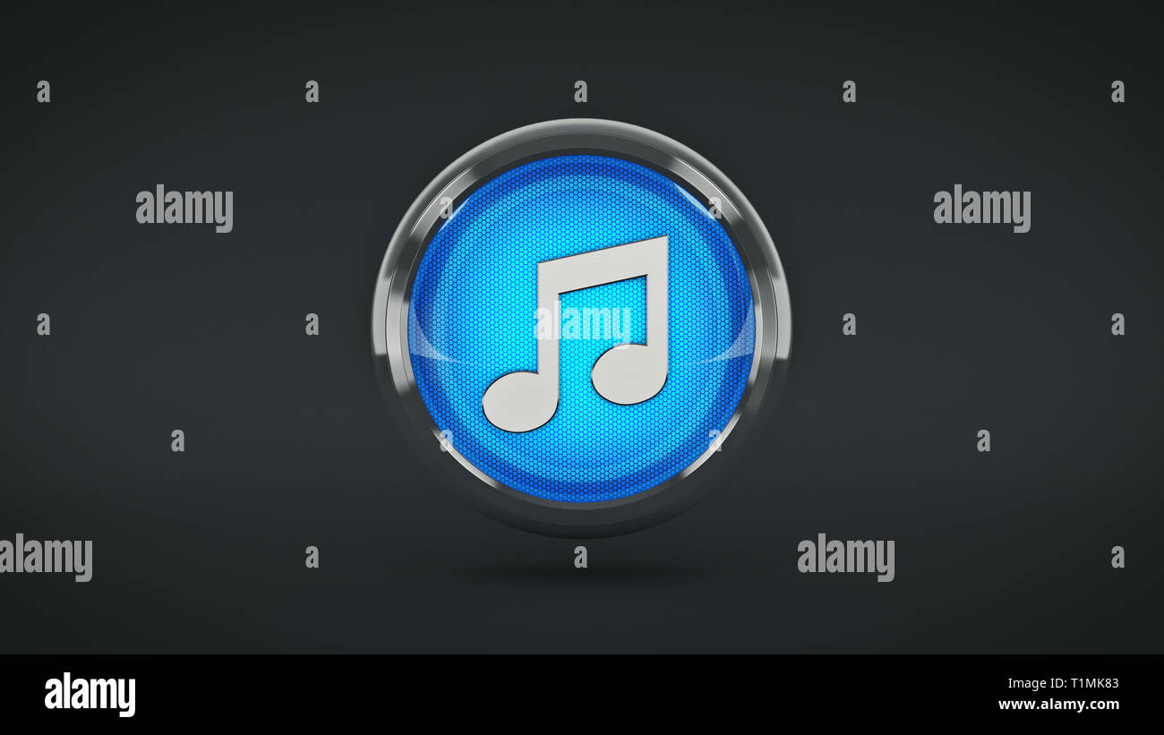 Music glossy icon. 3d rendering Stock Photo - Alamy