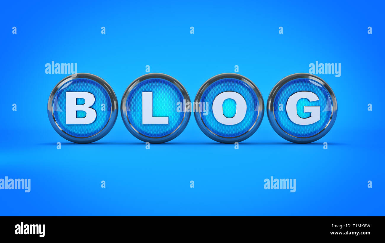 Blog glossy icon. 3d rendering Stock Photo - Alamy