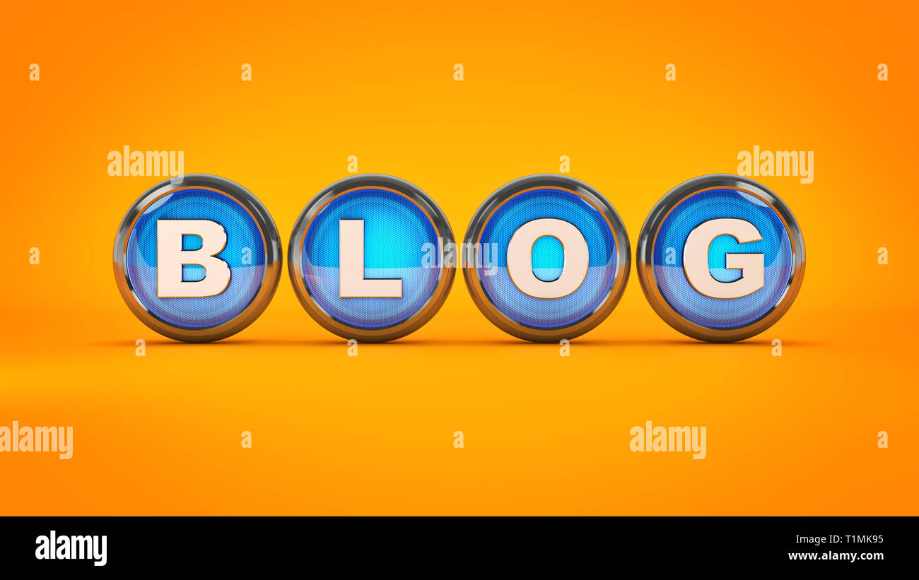 Blog glossy icon. 3d rendering Stock Photo - Alamy