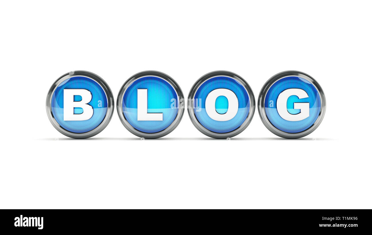 Blog glossy icon. 3d rendering Stock Photo - Alamy