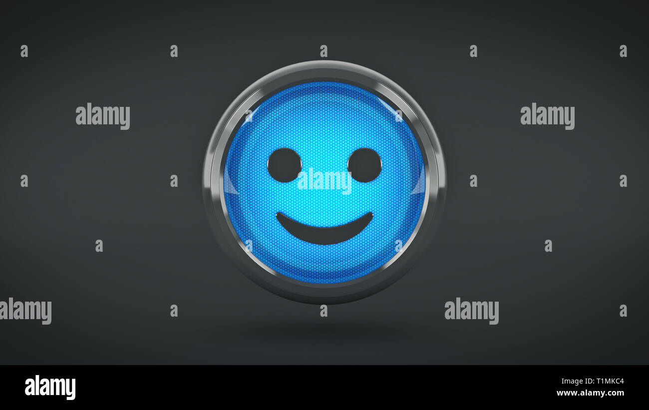 glossy icon, Smiley. 3d rendering Stock Photo - Alamy