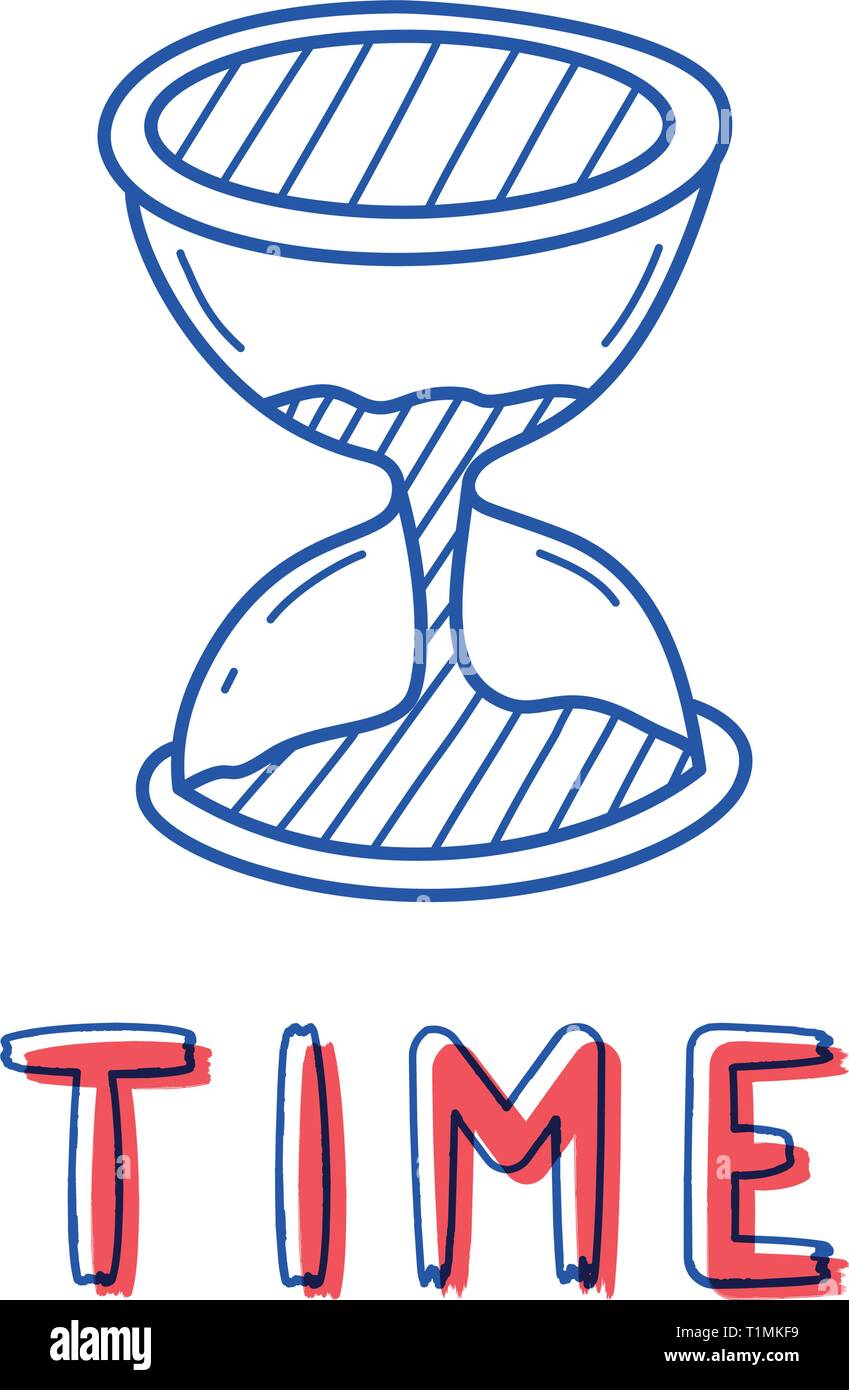 Hand draw sand clock icon in doodle style for your design with ...