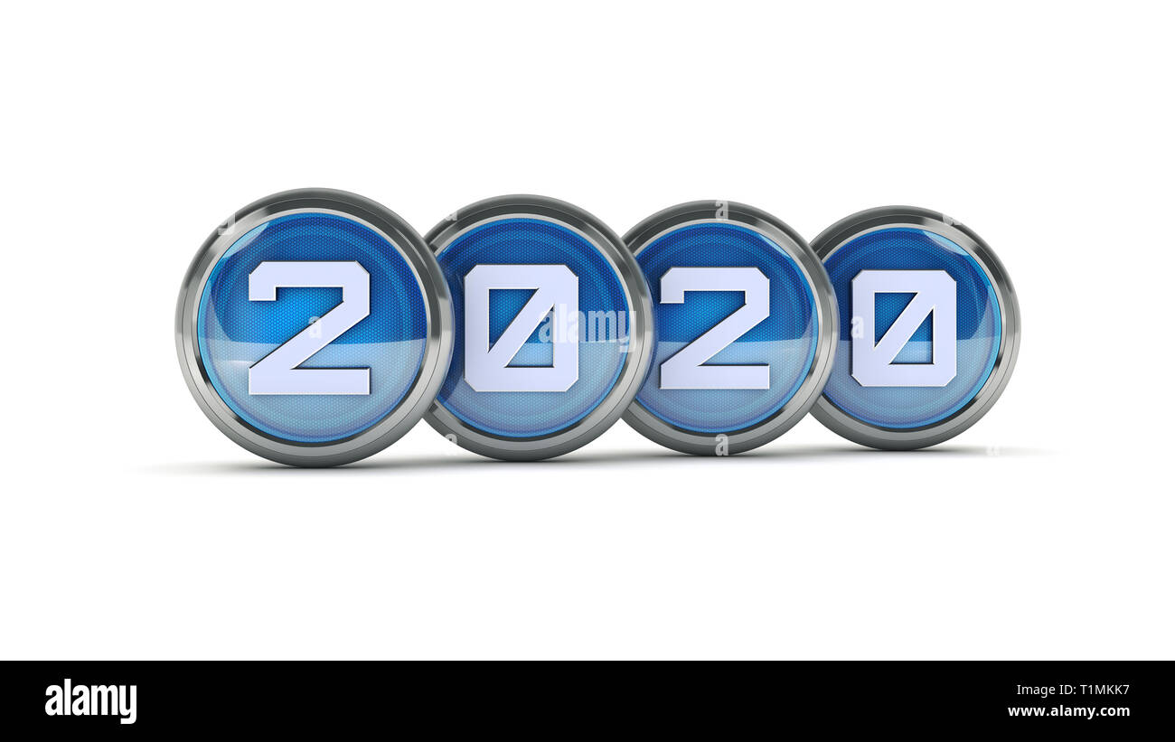 glossy icon 2020. 3d Rendering Stock Photo - Alamy
