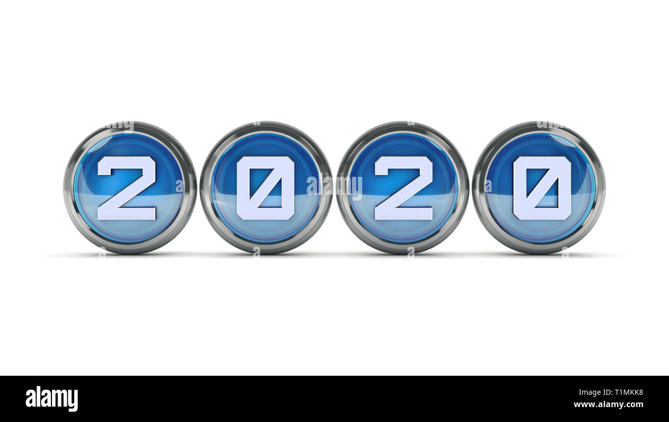 glossy icon 2020. 3d Rendering Stock Photo - Alamy