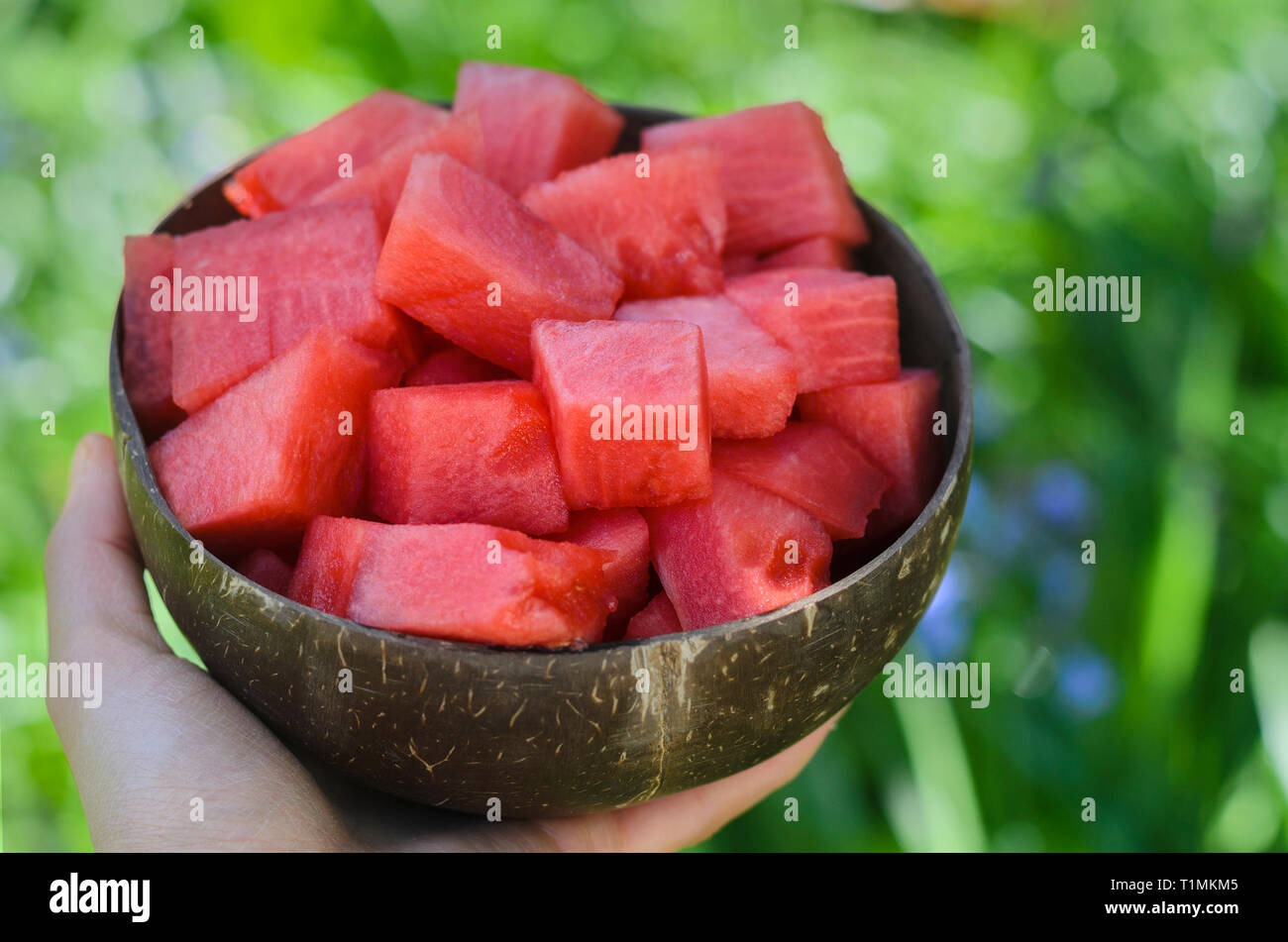 Bowl of watermelon Stock Photo - Alamy