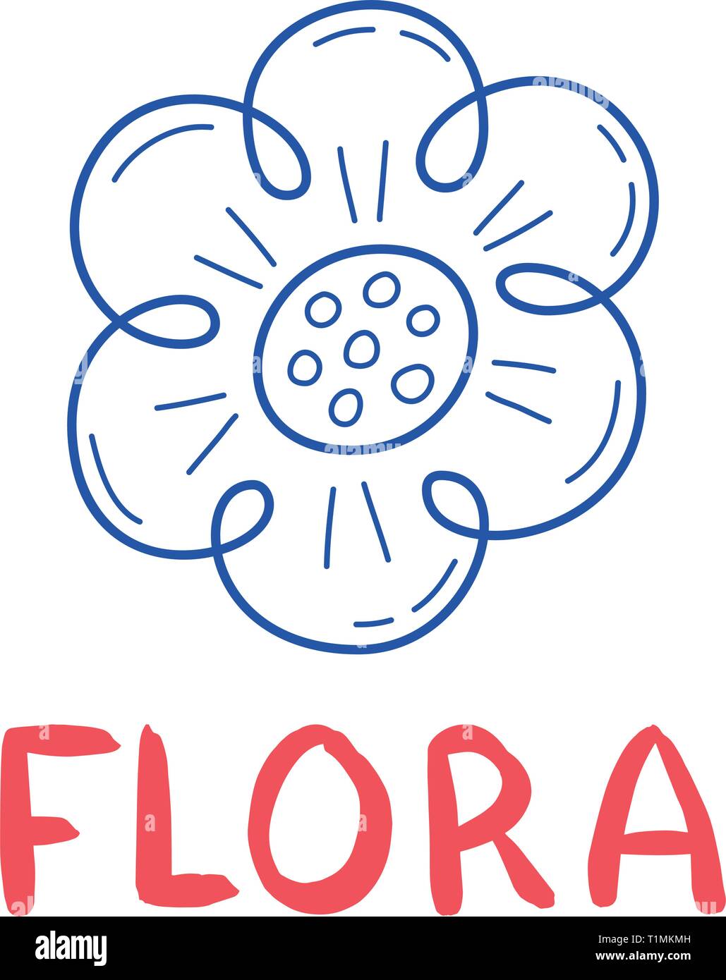 Hand draw Flower icon in doodle style for your design with lettering ...