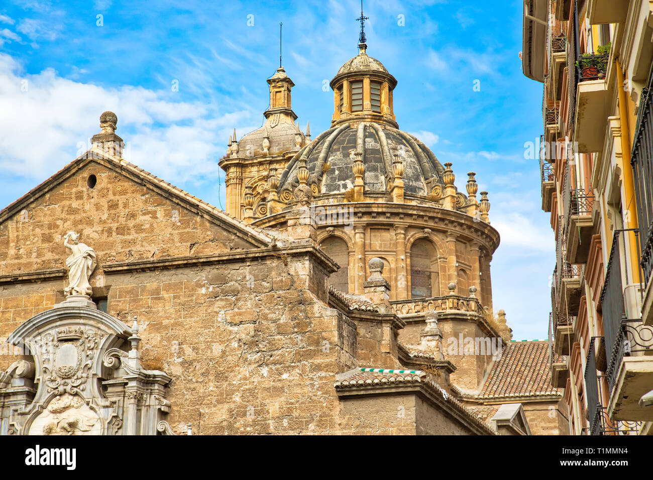 Granada streets and Spanish architecture in historic city center Stock ...