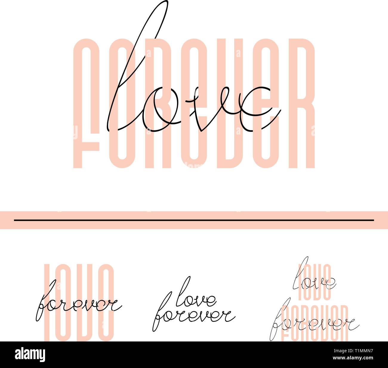 Love forever lettering quote card. Hand drawn romantic phrase. Modern ...