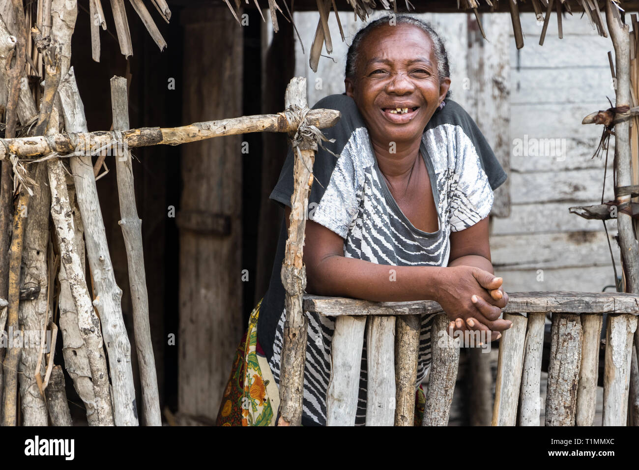 Andavadoaka, Madagascar - January 13th, 2019: Portrait of a malagasy ...
