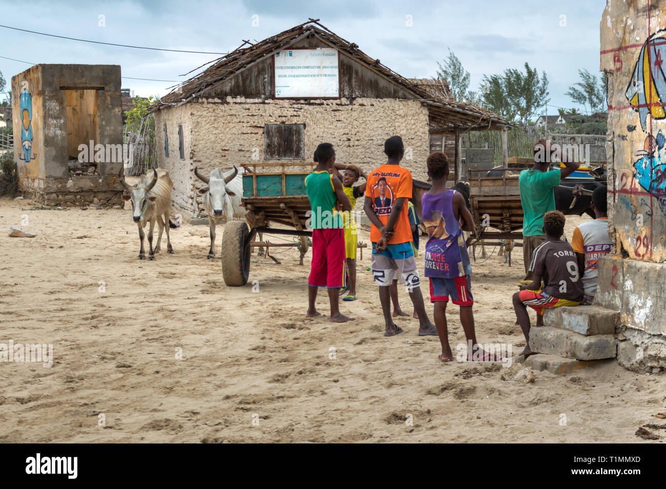 Andavadoaka, Madagascar - January 13th, 2019: The Centre of Information ...