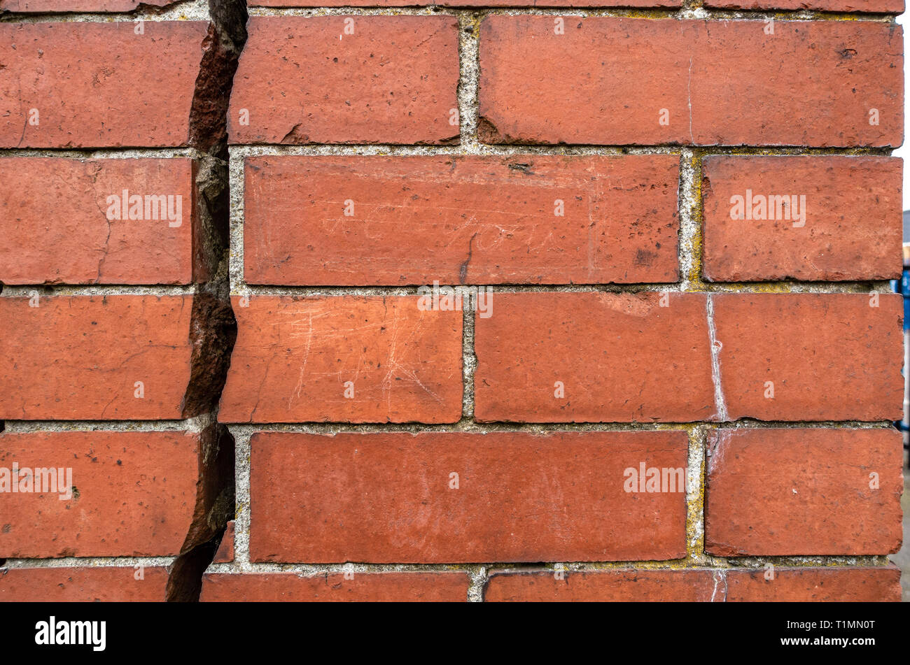 Really big 12.7mm or 1/2 inch crack going vertically down splitting a ...