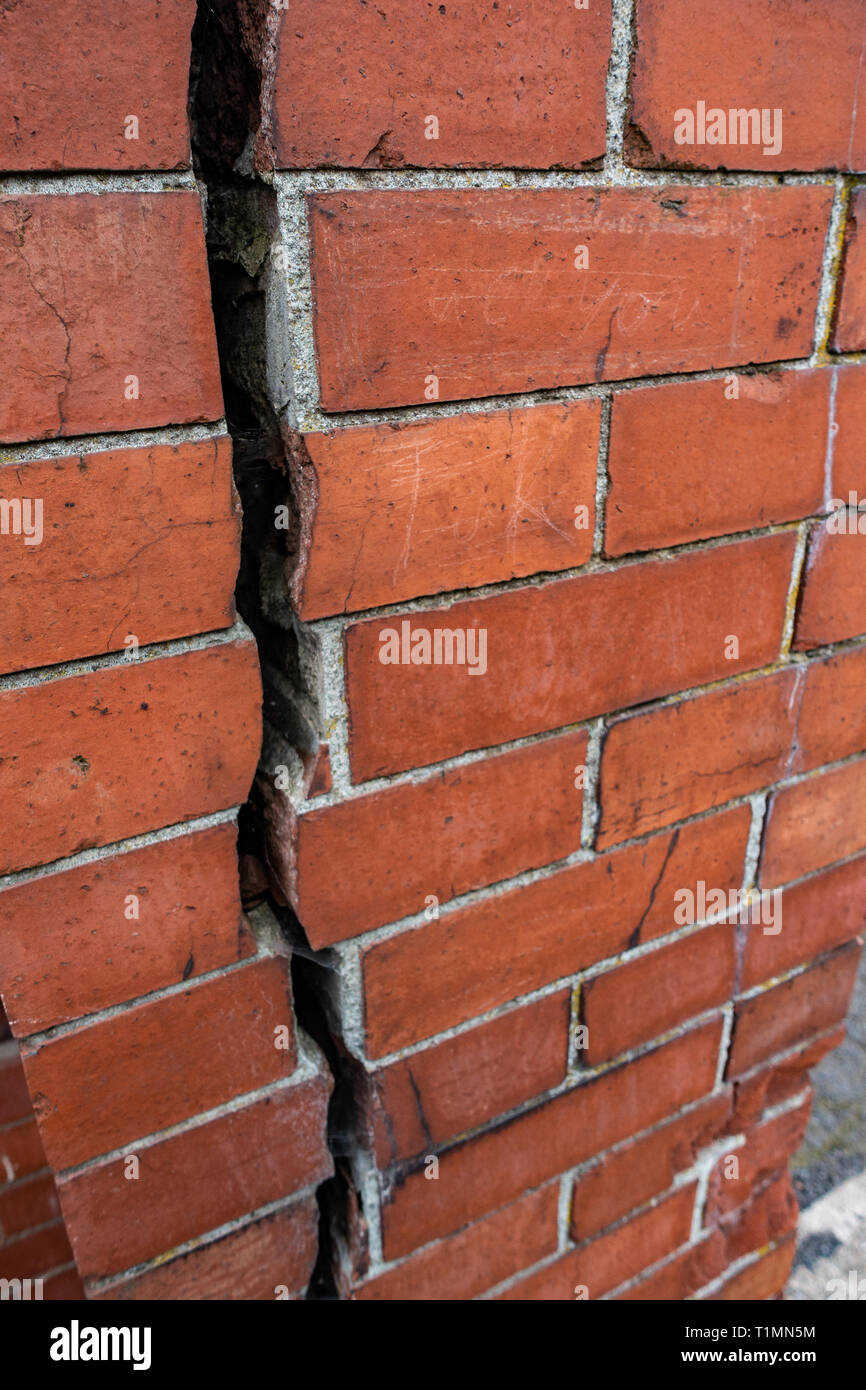 Really big 12.7mm or 1/2 inch crack going vertically down splitting a ...