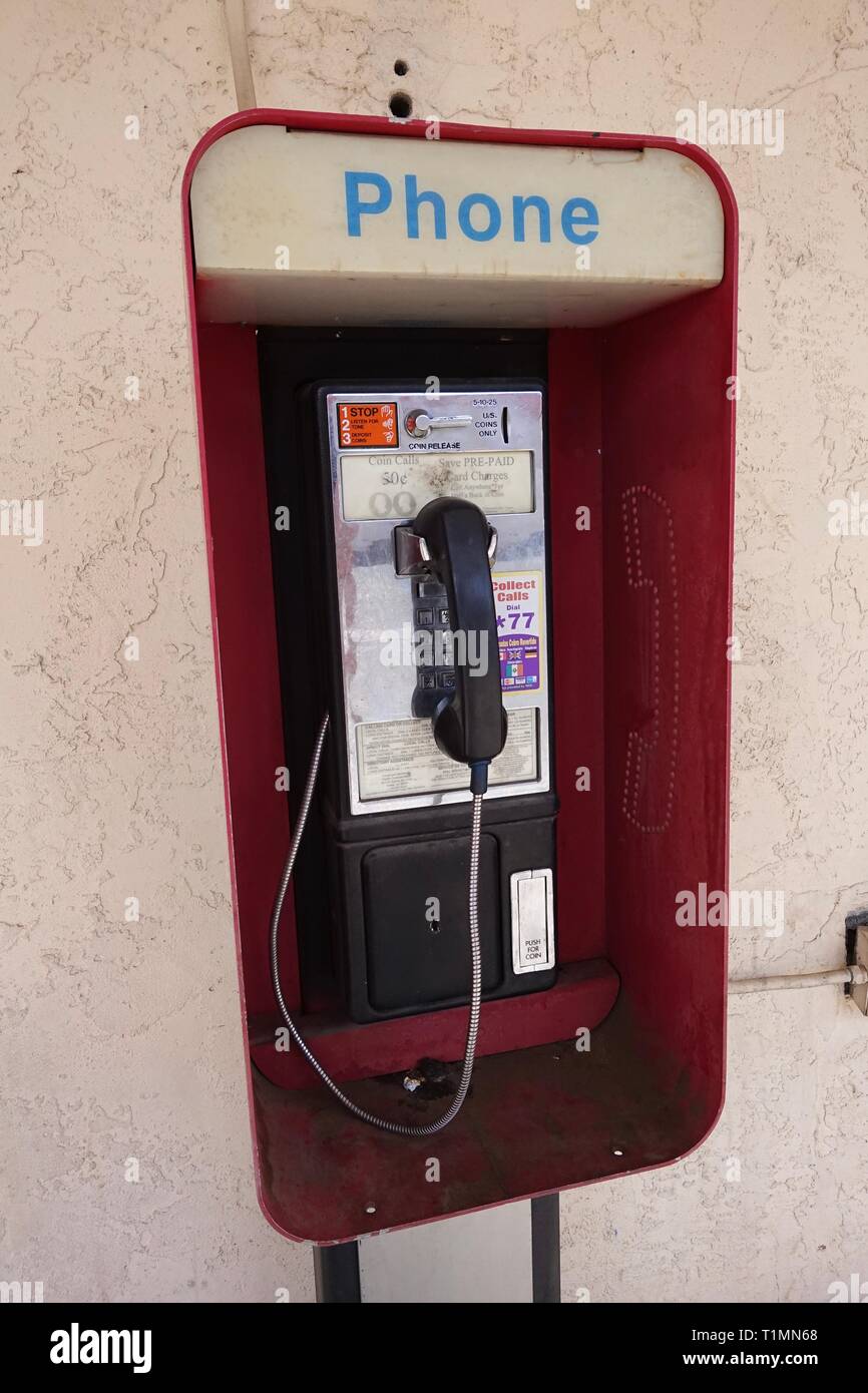 An old pay phone still in use in Page, Arizona Stock Photo - Alamy