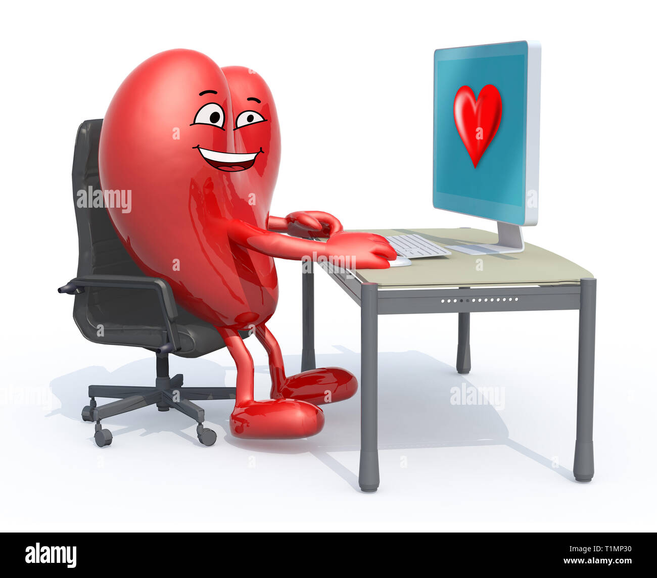 Heart and computer illustration hi-res stock photography and images - Alamy