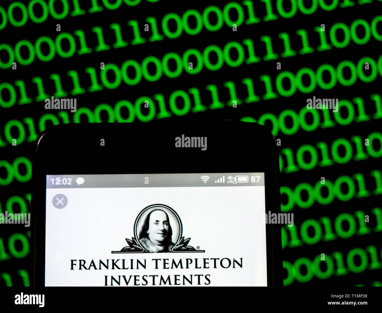 In this photo illustration a Franklin Templeton Investments logo seen ...