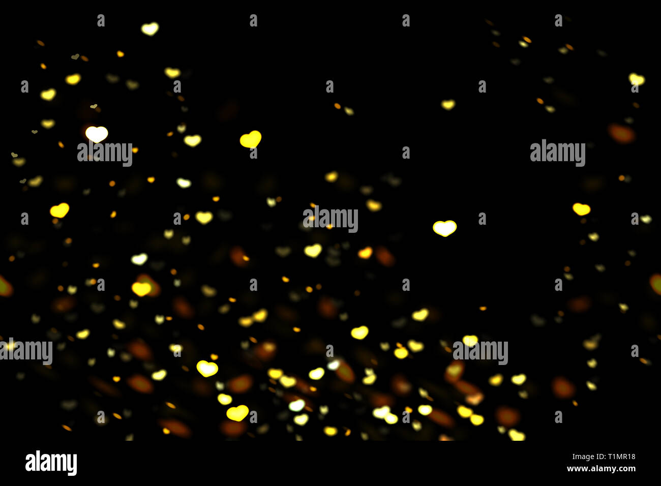 Gold yellow hearts bokeh, gold hearts photo overlay, hearts background ...