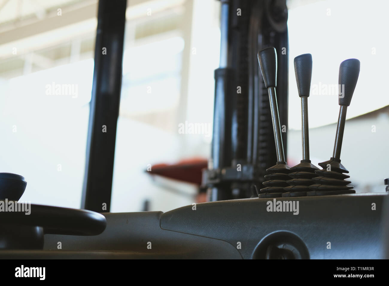 cargo forklift truck loader in factory warehouse Stock Photo - Alamy