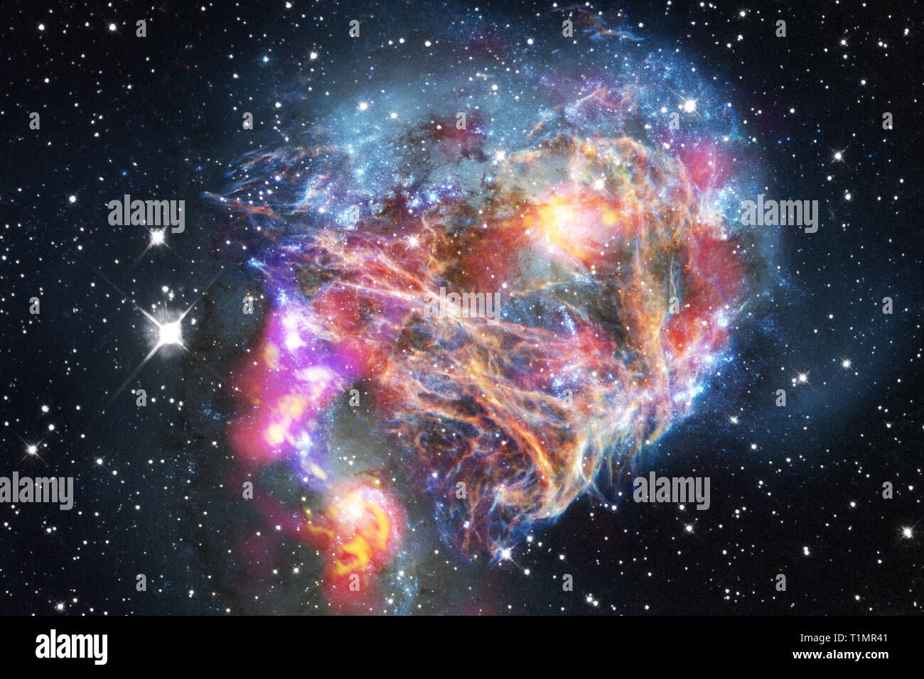 Universe scene with stars and galaxies in deep space showing the beauty ...