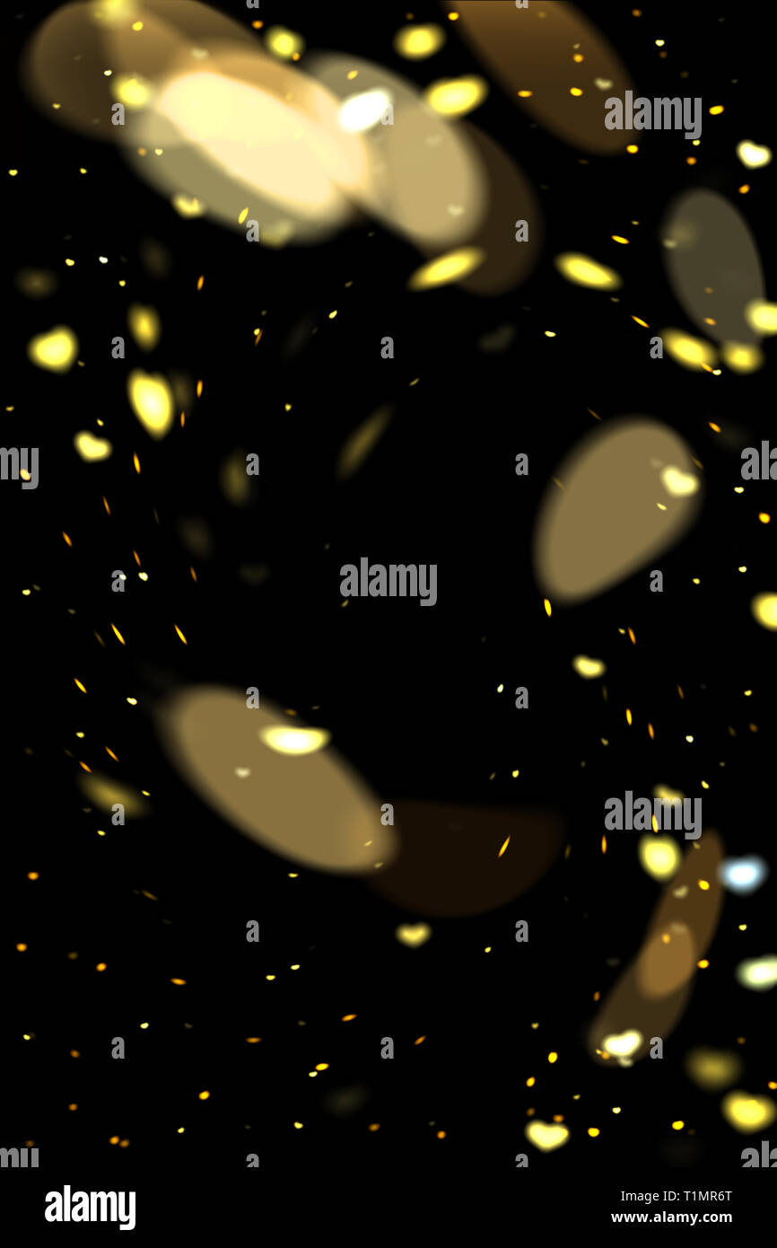 Gold yellow hearts bokeh, gold hearts photo overlay, hearts background ...