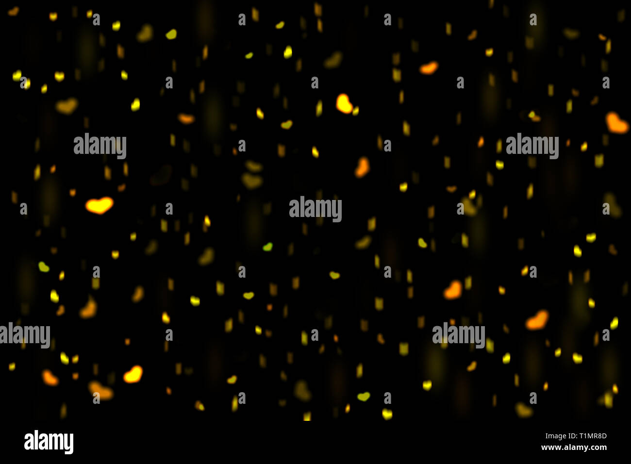 Gold yellow hearts bokeh, gold hearts photo overlay, hearts background ...