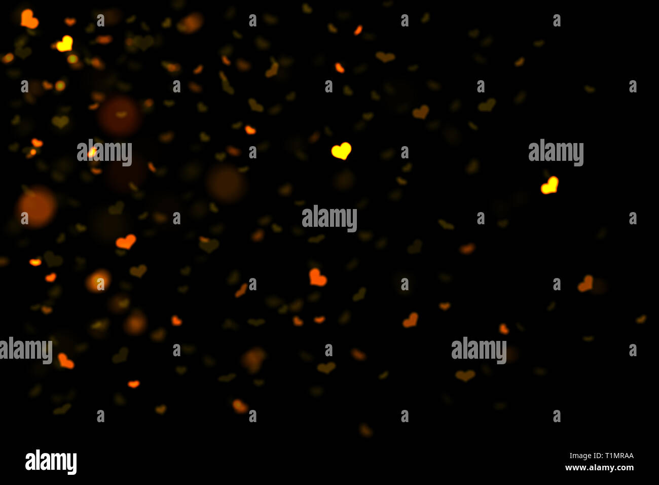 Gold yellow hearts bokeh, gold hearts photo overlay, hearts background ...