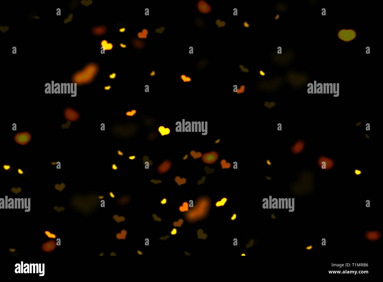 Gold yellow hearts bokeh, gold hearts photo overlay, hearts background ...