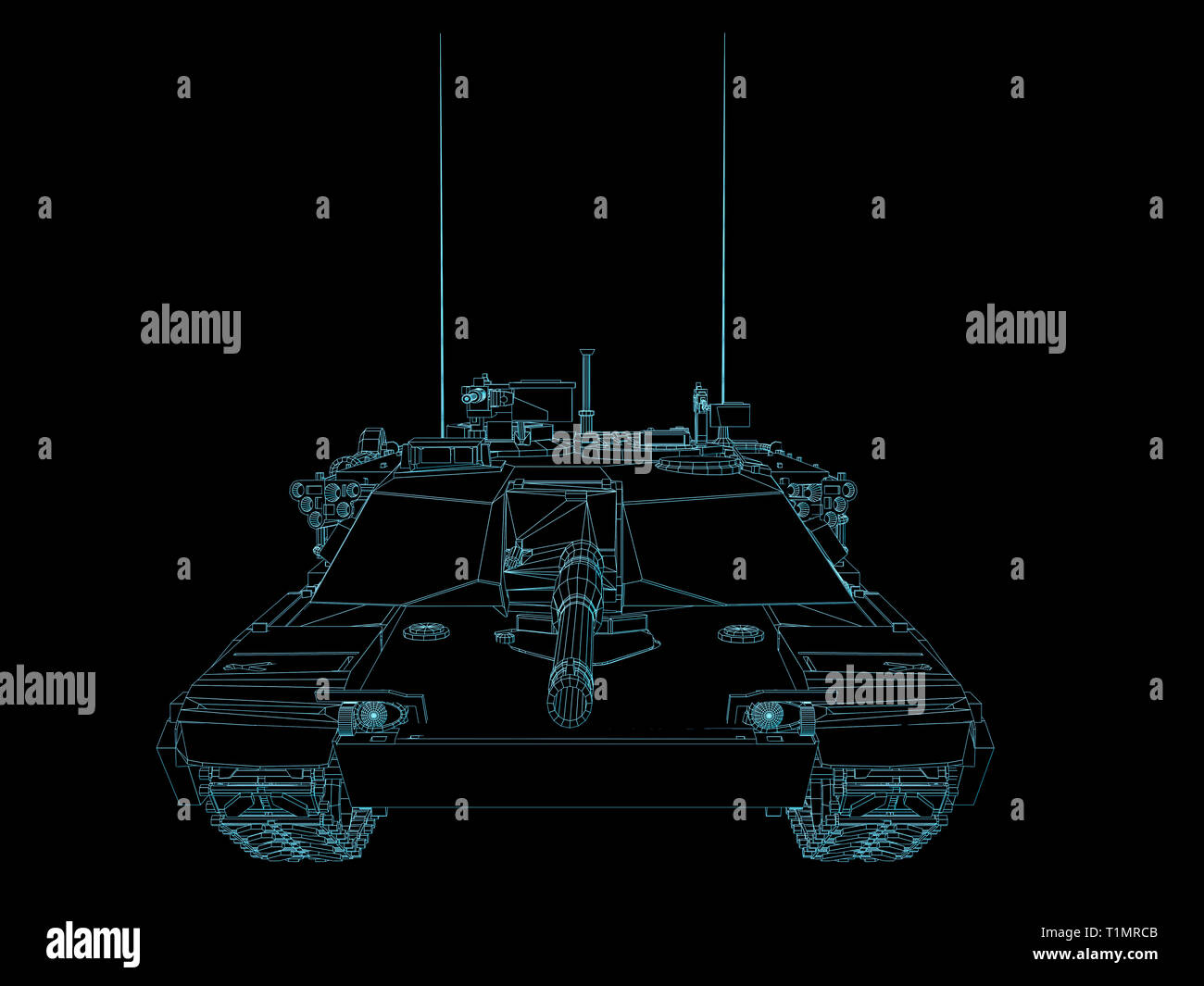 future war army tank in futuristic video game wire frame style Stock ...