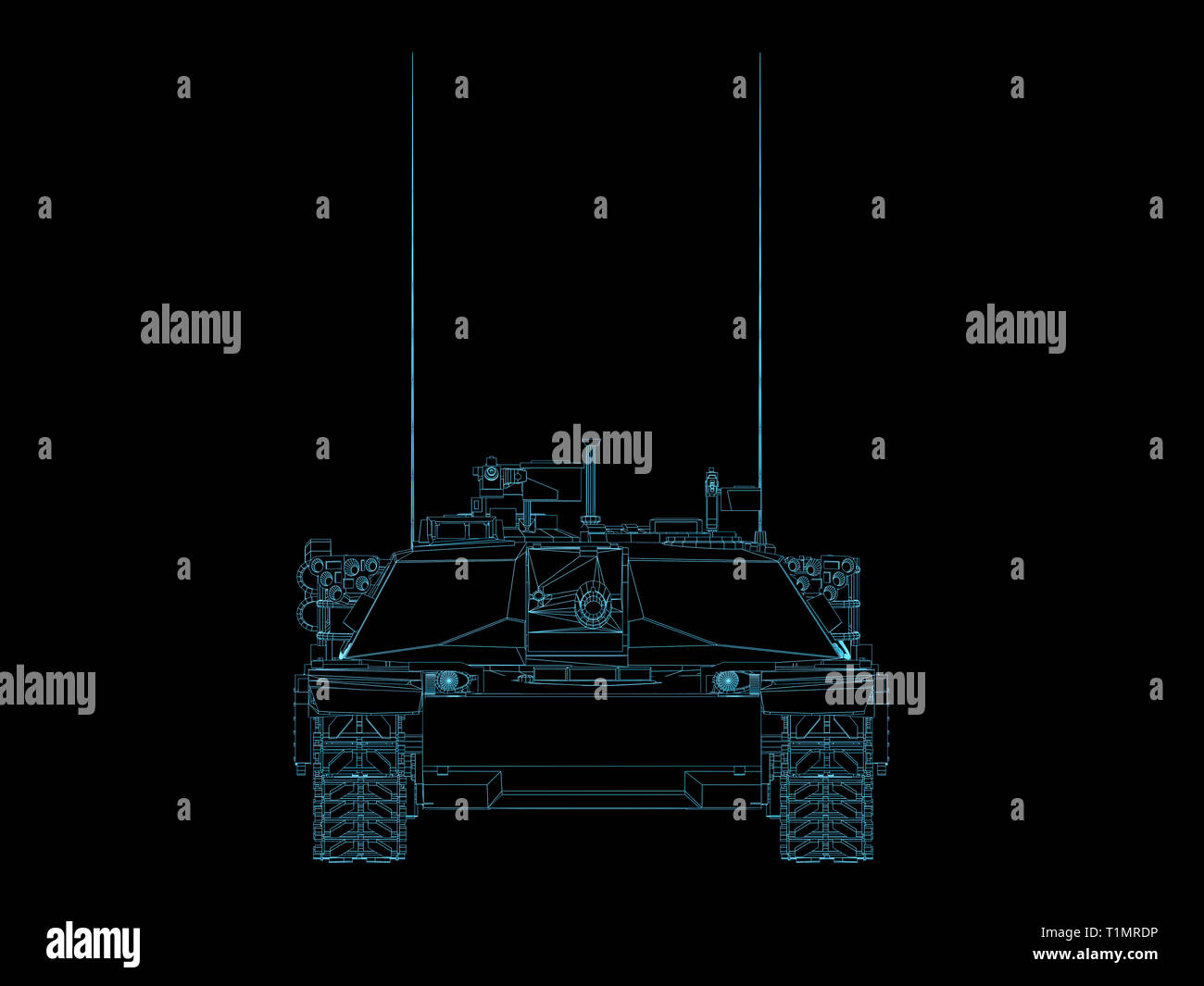 future war army tank in futuristic video game wire frame style Stock ...