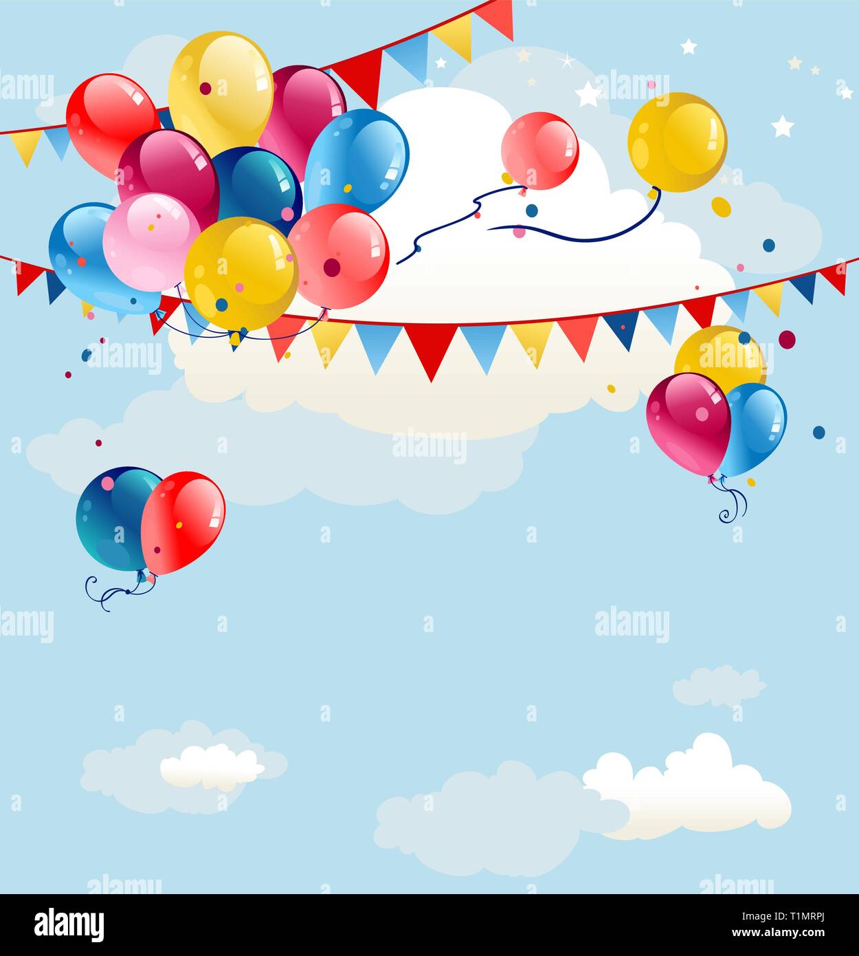 Flags on blue background Stock Vector Images - Alamy