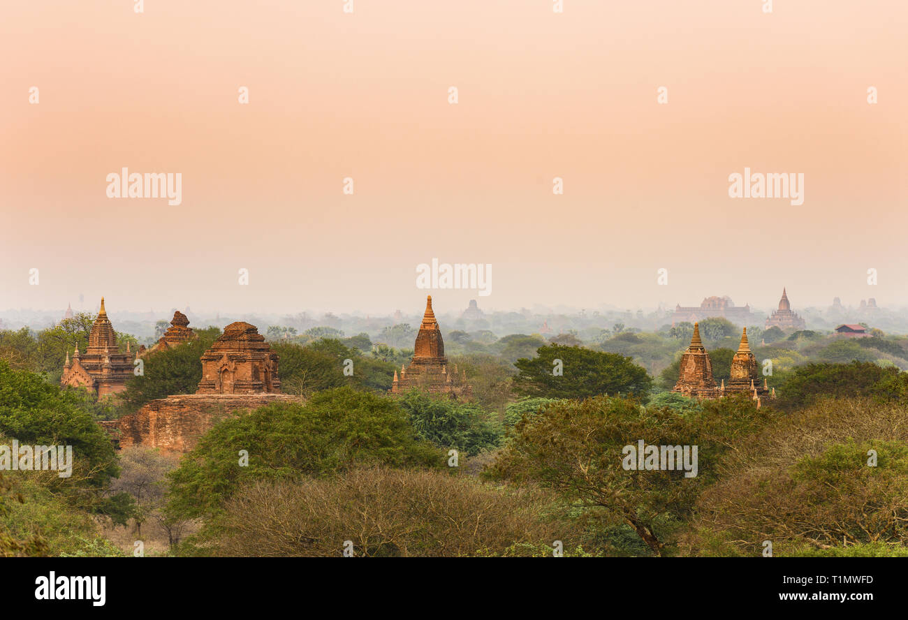 Stunning view of the beautiful Bagan ancient city (formerly Pagan ...