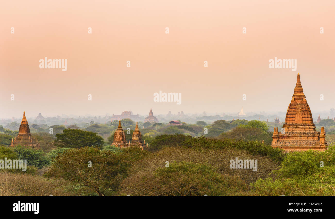Stunning view of the beautiful Bagan ancient city (formerly Pagan ...
