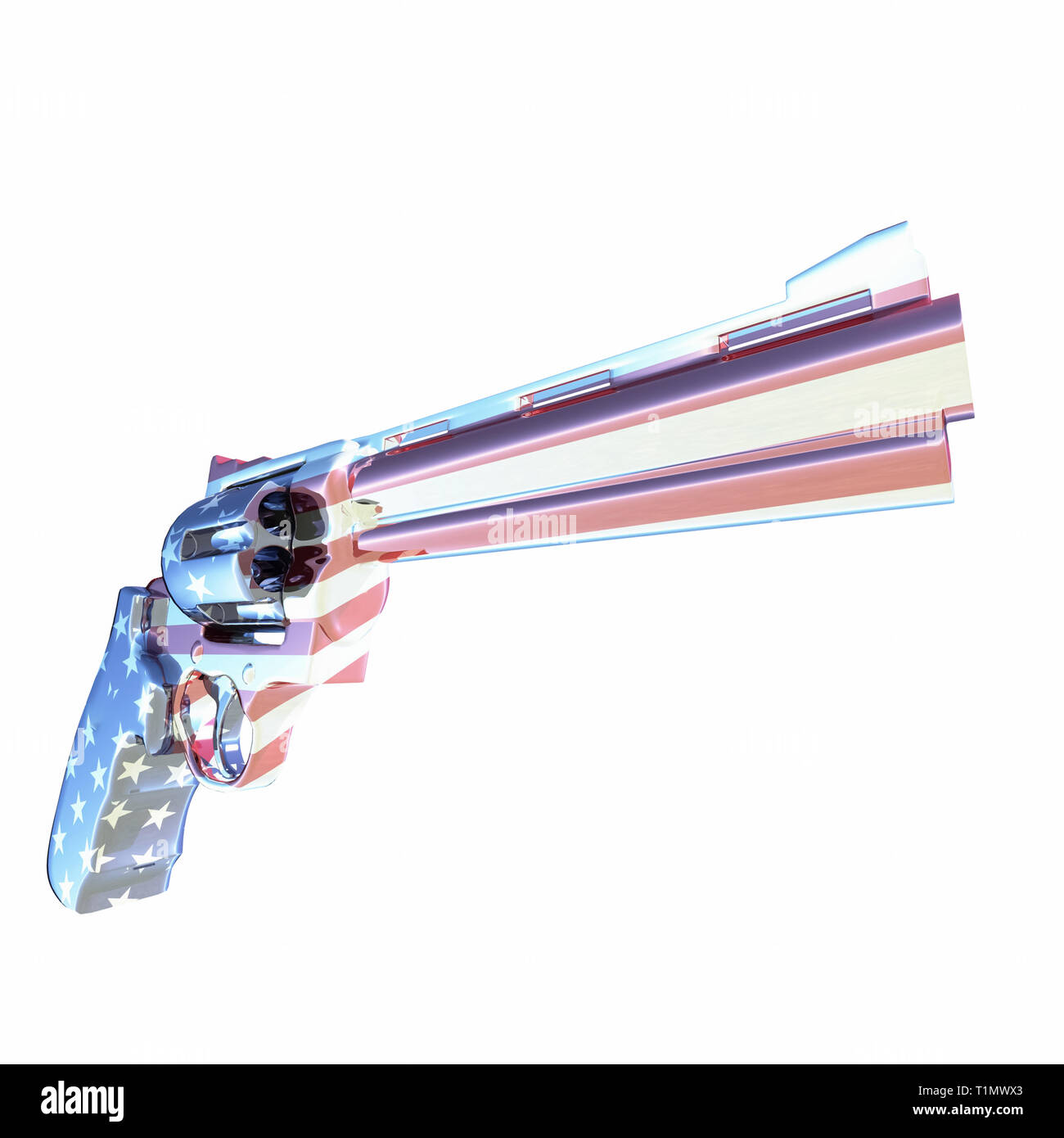 Revolver in US national colors Stock Photo - Alamy