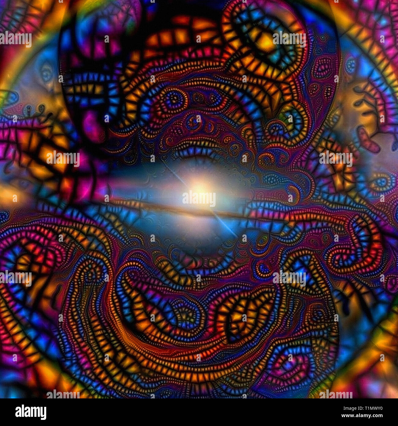 Colorful abstract. Imaginary tunnel Stock Photo - Alamy