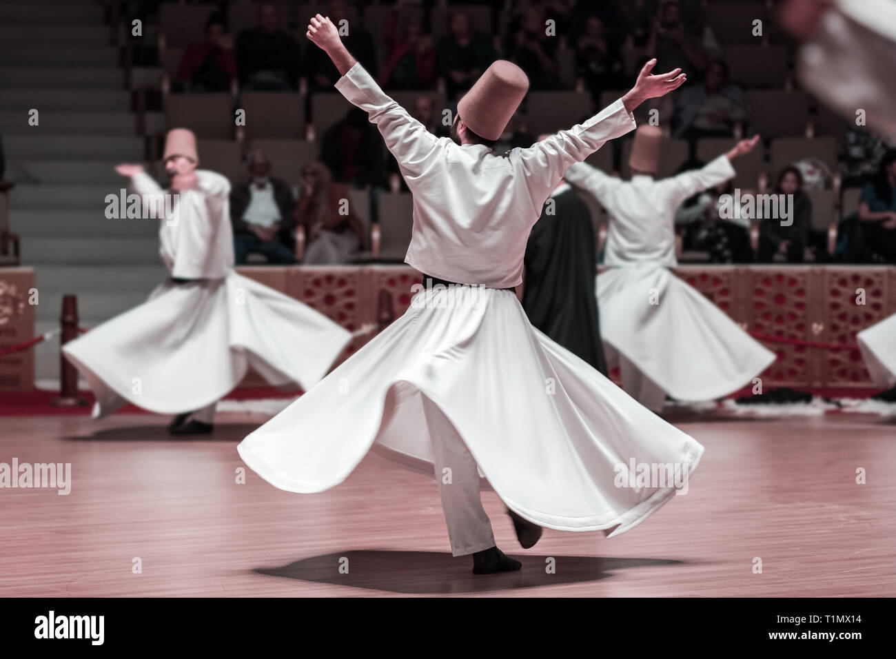 Unidentified whirling Dervishes or Semazen in Konya Stock Photo - Alamy