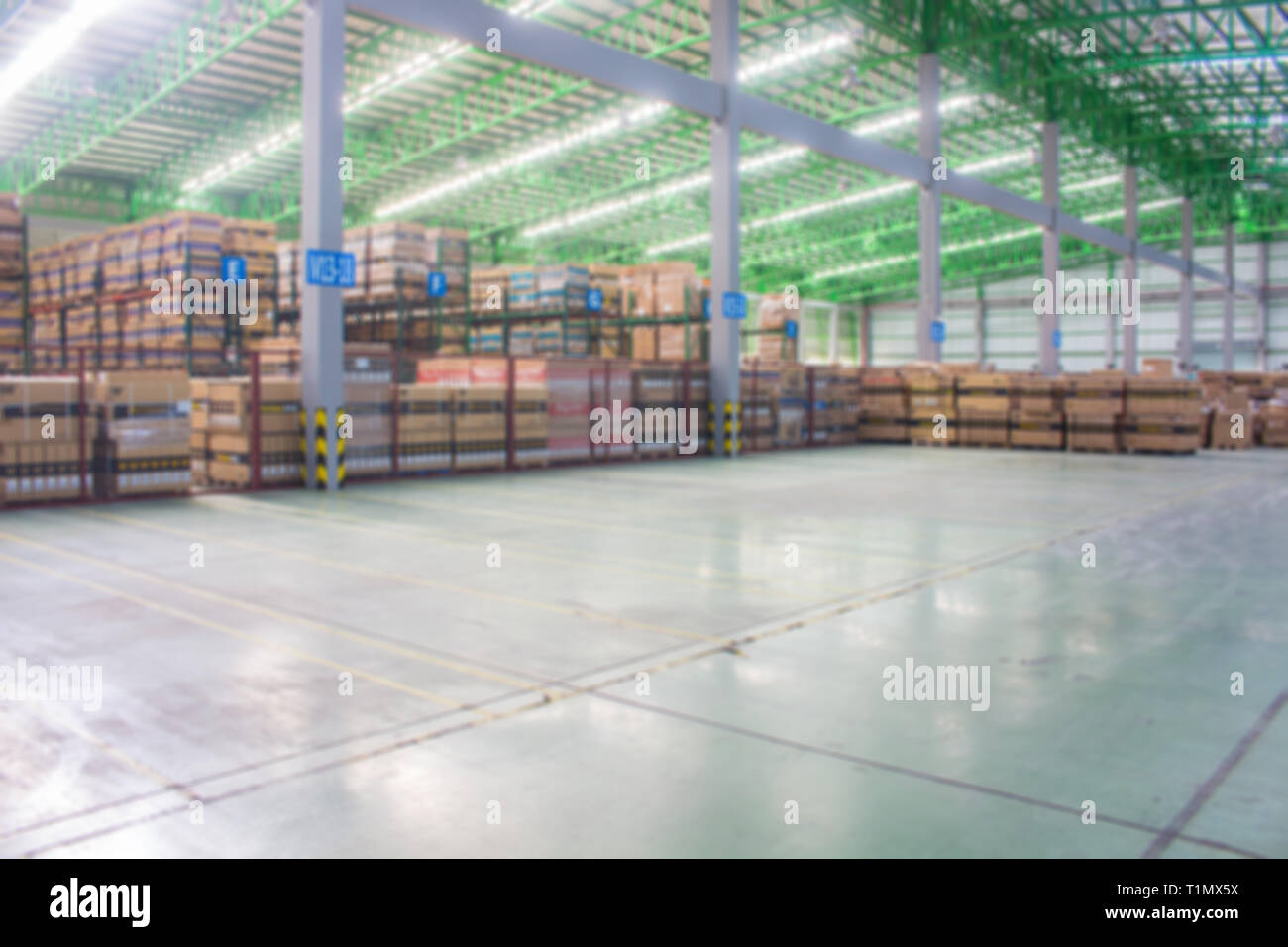 The Yellow Line breaks of empty space for keep material boxes or ...