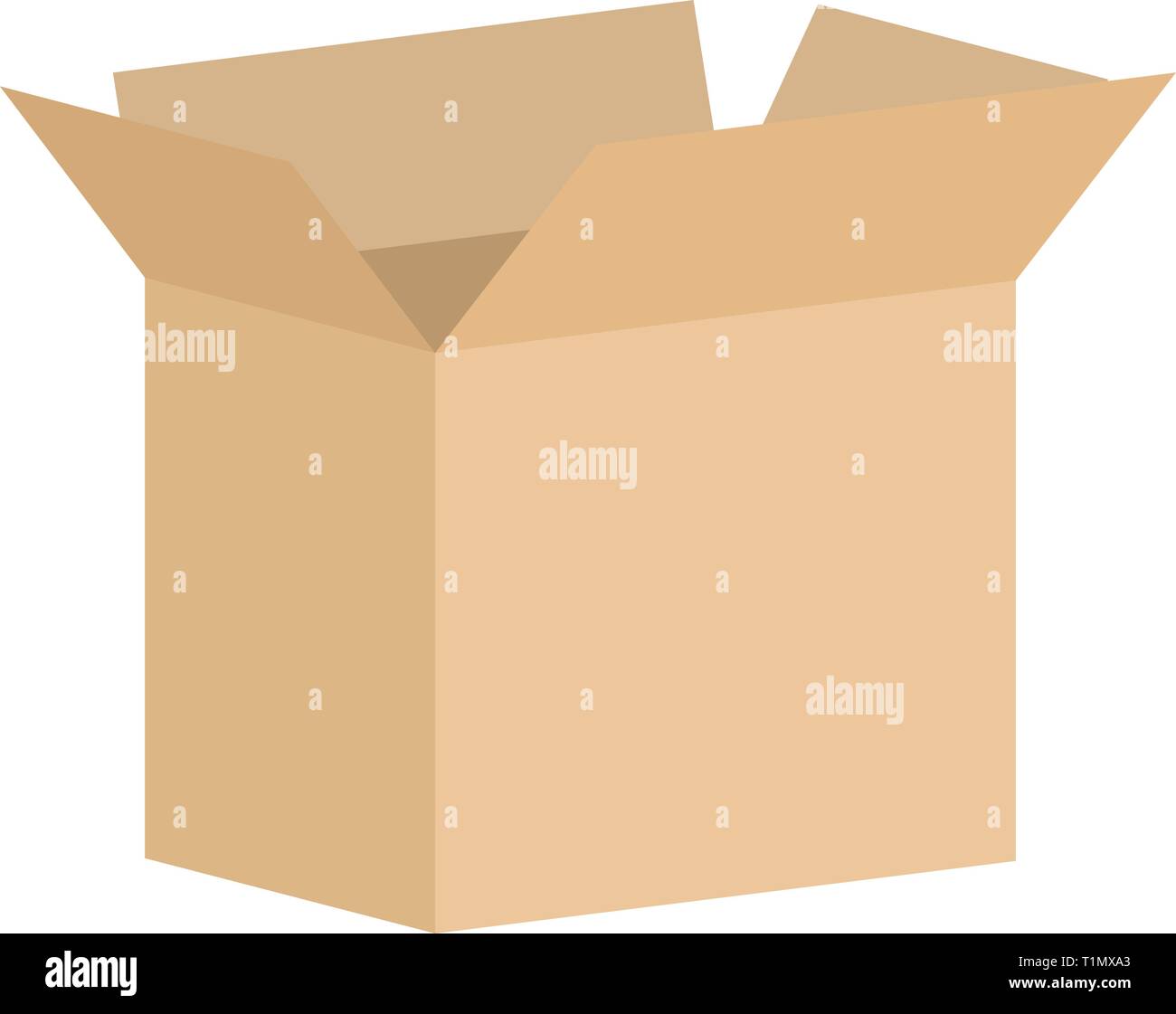 Cardboard box vector with flaps open in flat design style Stock Vector ...