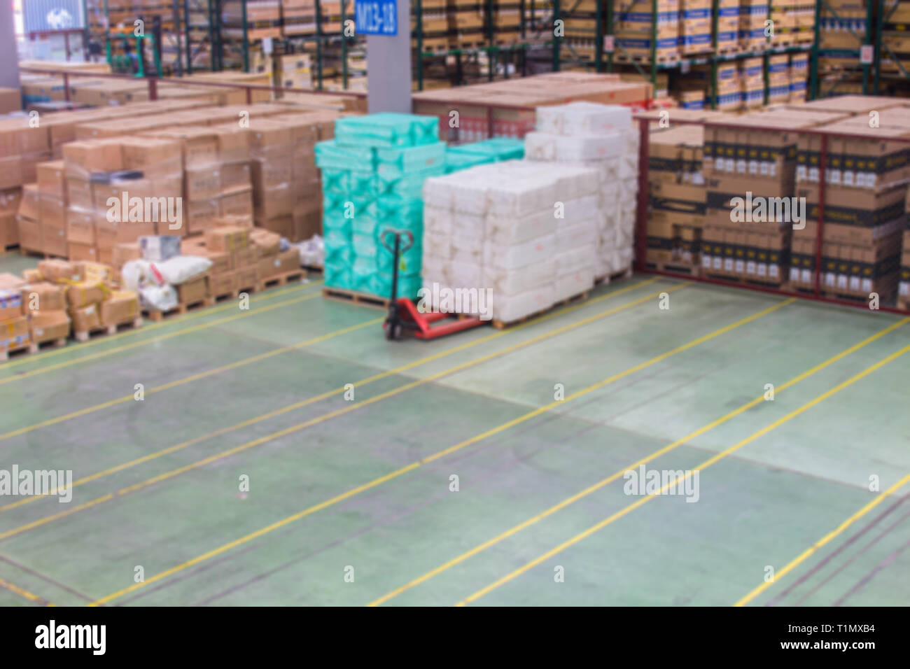 The Yellow Line breaks of empty space for keep material boxes or ...