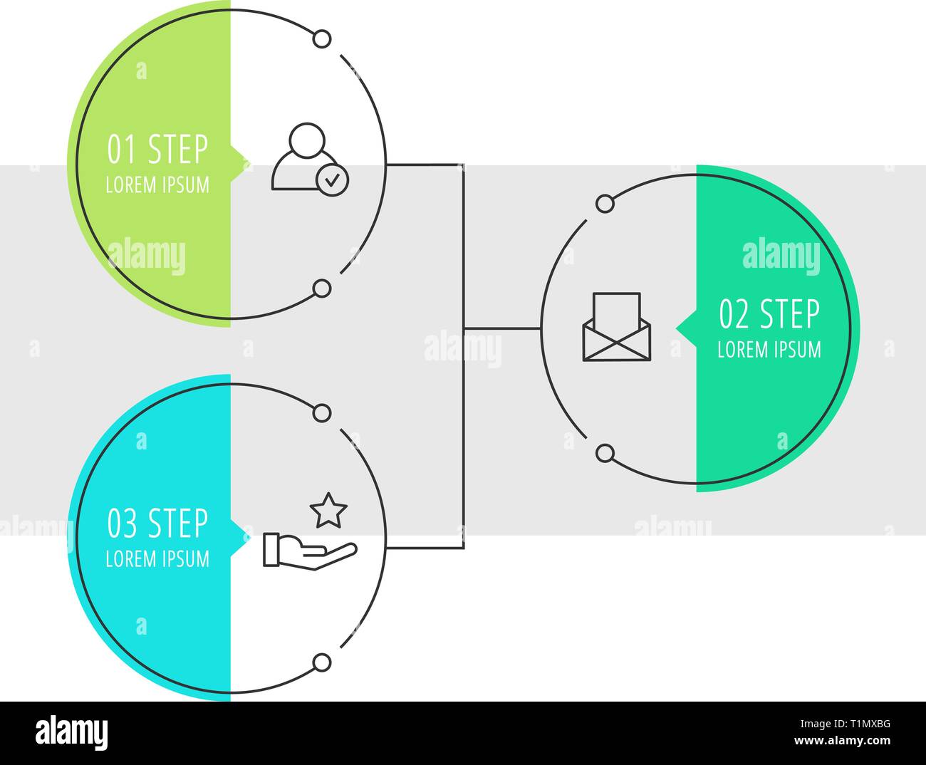 Modern line vector illustration. Infographic circles template with ...