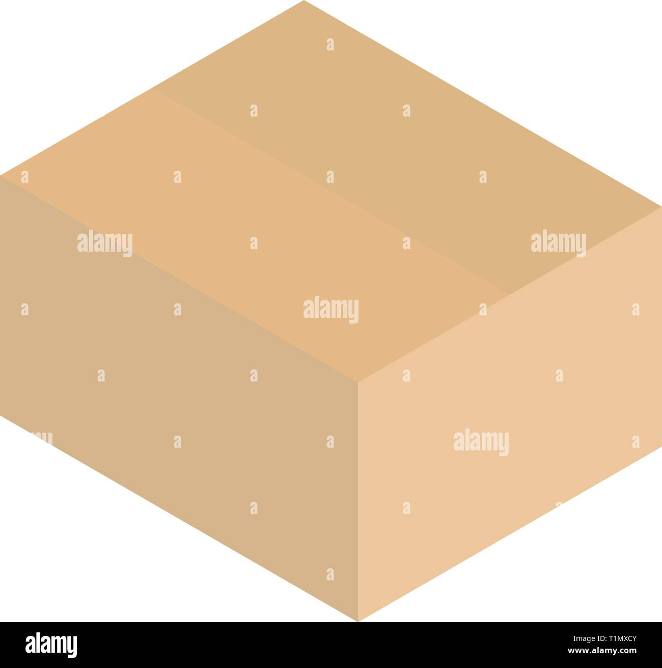 Simple isometric design style cardboard box vector Stock Vector Image ...