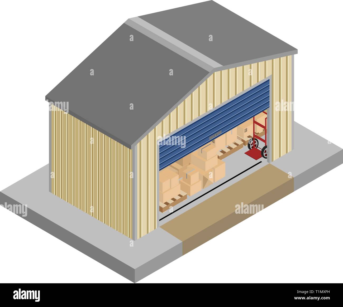 Storage unit filled with boxes and pallet crates for self storage ...