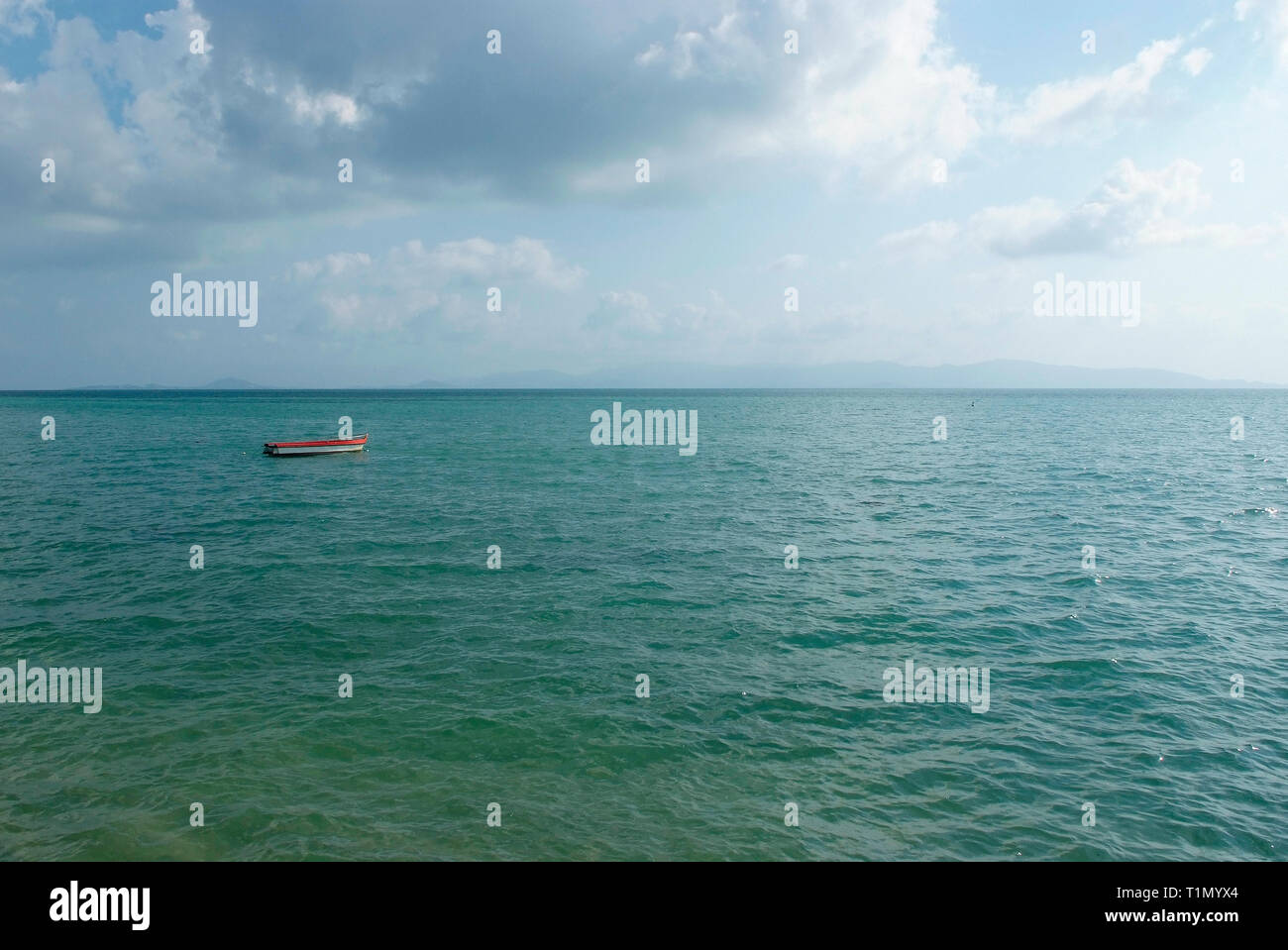 Beautiful seascape with boat hi-res stock photography and images - Alamy
