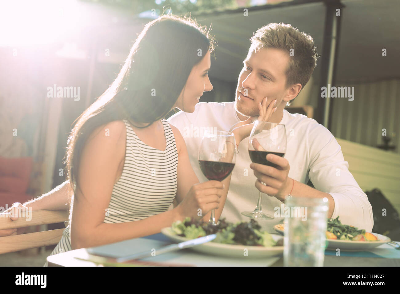 Woman touch chin hi-res stock photography and images - Alamy