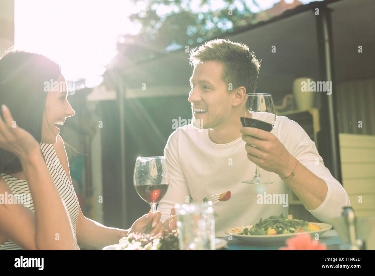 Cheerful man telling jokes hi-res stock photography and images - Alamy