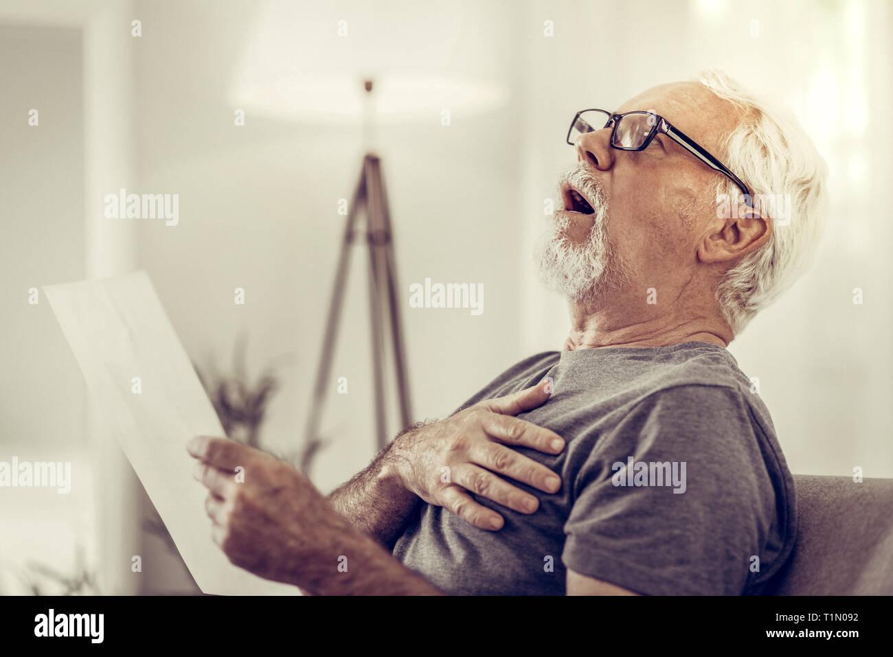 Grey haired old man shocked hi-res stock photography and images - Alamy