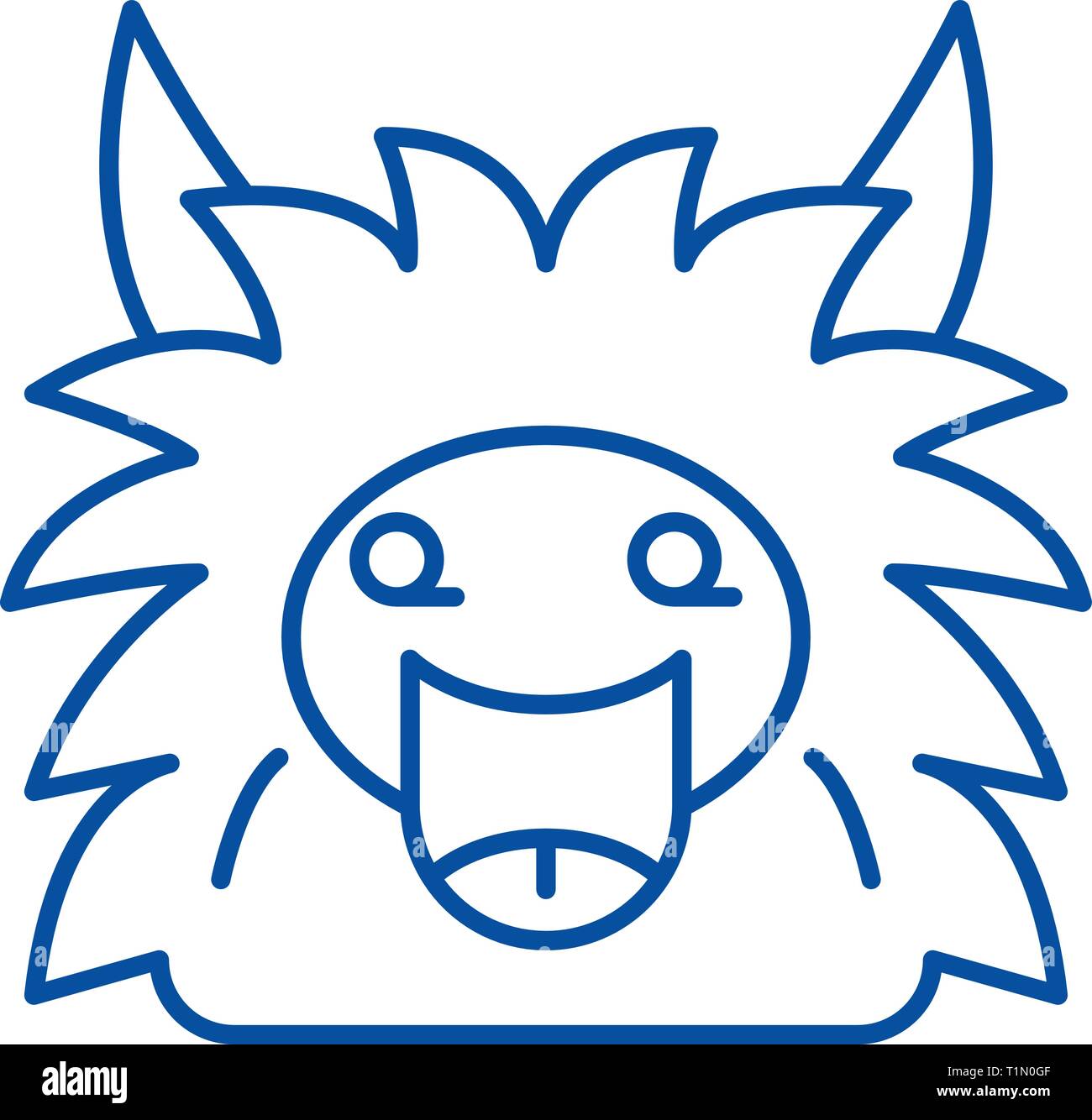 Fairy monster line icon concept. Fairy monster flat vector symbol, sign ...