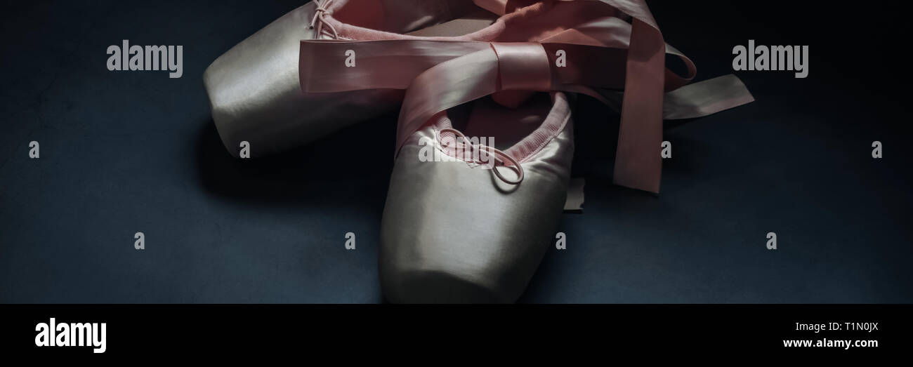 Pointe shoes ballet dance shoes with a bow of ribbons beautifully ...