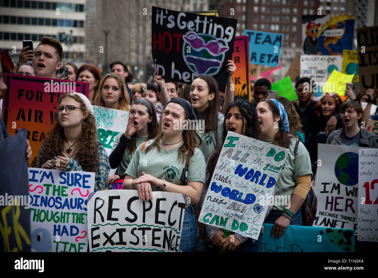 Hundreds of students walk out to hightlight the urgency of the climate ...