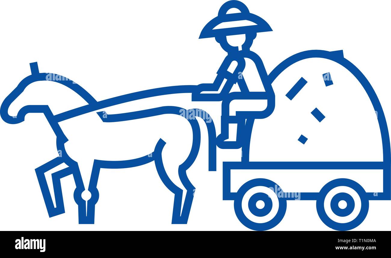 Wagon rural country farming farm field Stock Vector Images - Alamy